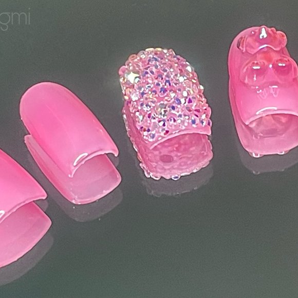 Makeup | Pink Gummy Bear Set The Nail Plug Mi Luxury Press On Nails ...